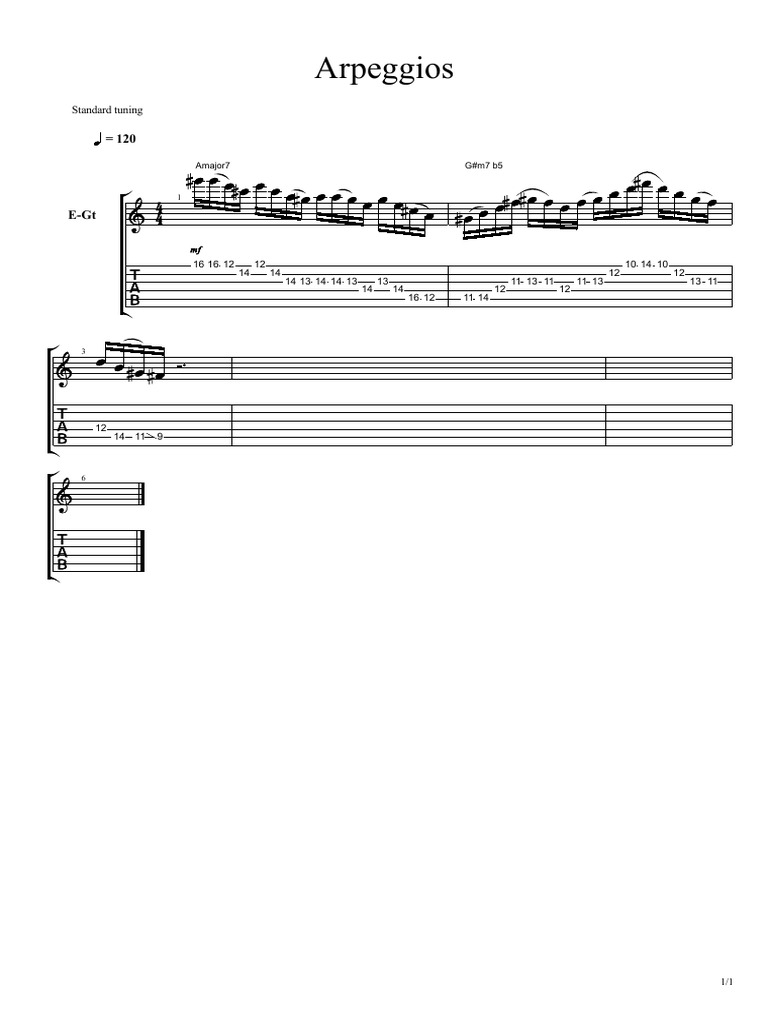 Arpeggios: Standard Tuning | PDF
