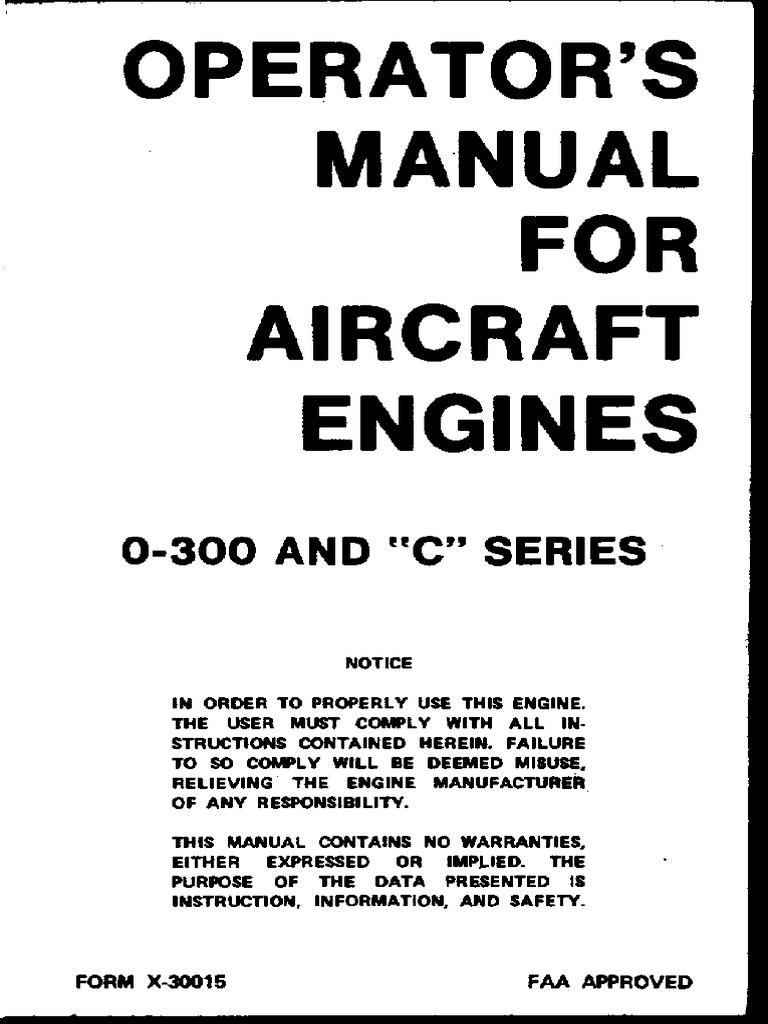 O-300 Operators Manual | PDF