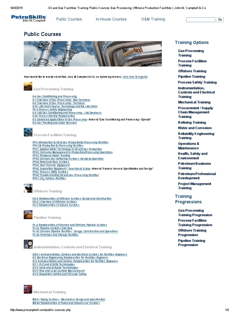 13-Oil and Gas Facilities Training Public Courses Gas Processing ...