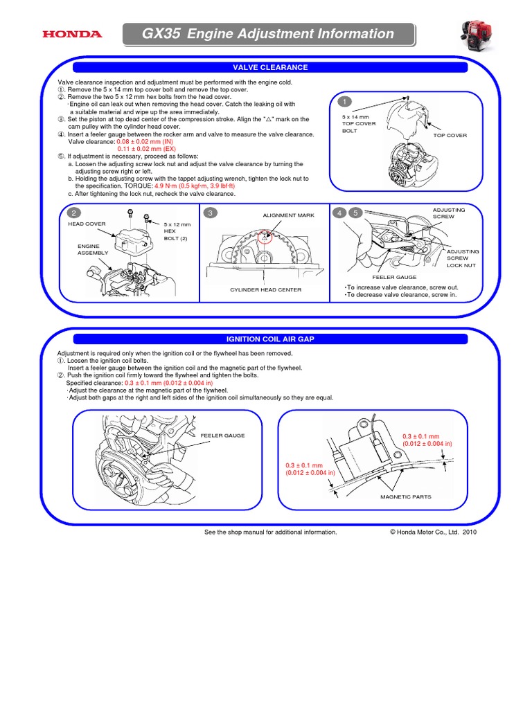 Honda Gx35 | PDF | Screw | Propulsion