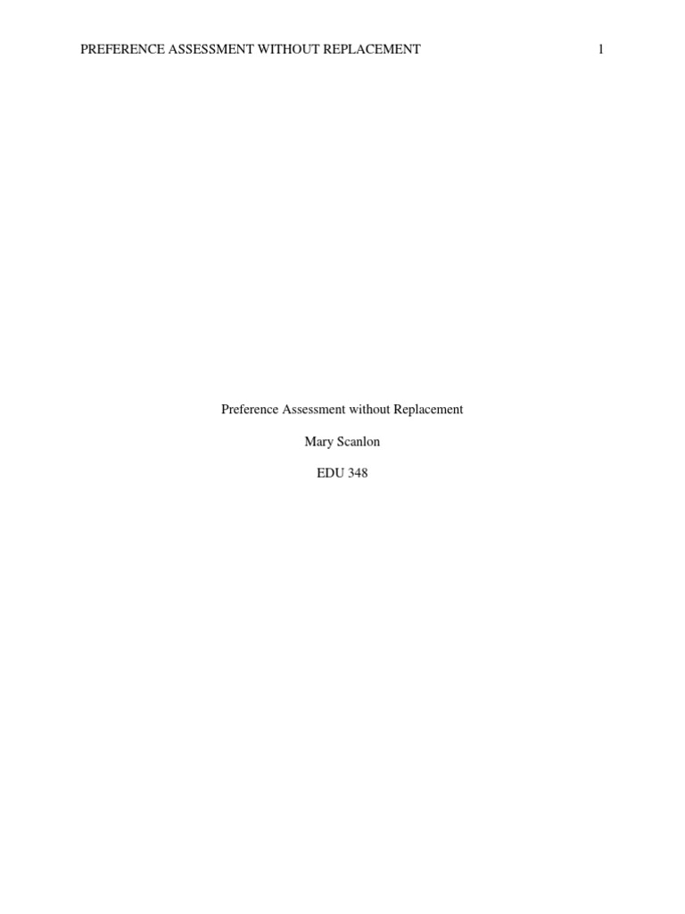 Final Preference Assessment | PDF | Reinforcement | Educational Assessment