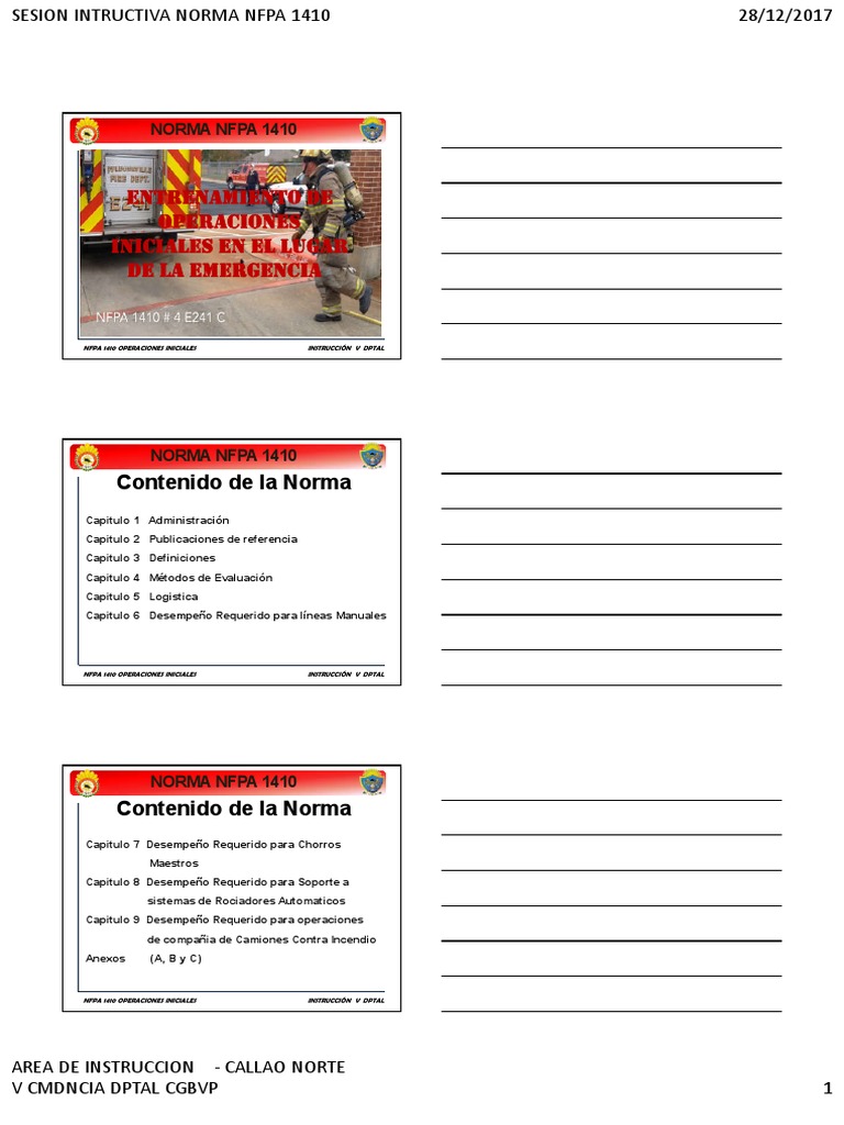Nfpa 1410 Entrenamiento para Operaciones Iniciales | PDF | Lucha contra ...
