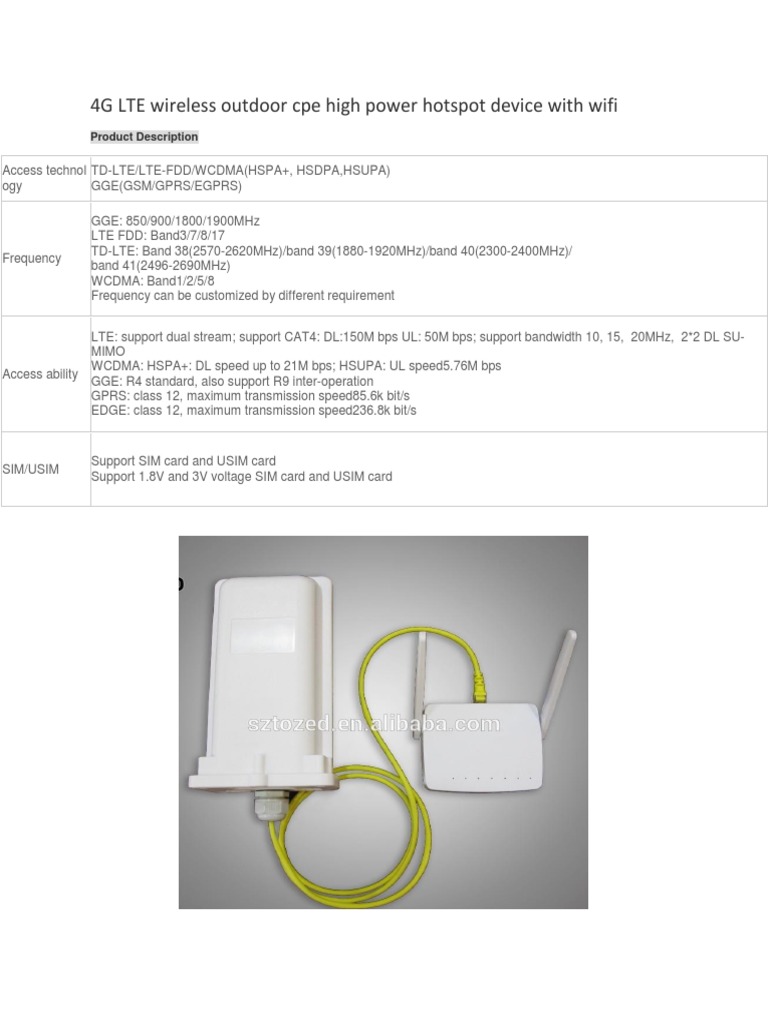 4G LTE Wireless Outdoor Cpe | PDF