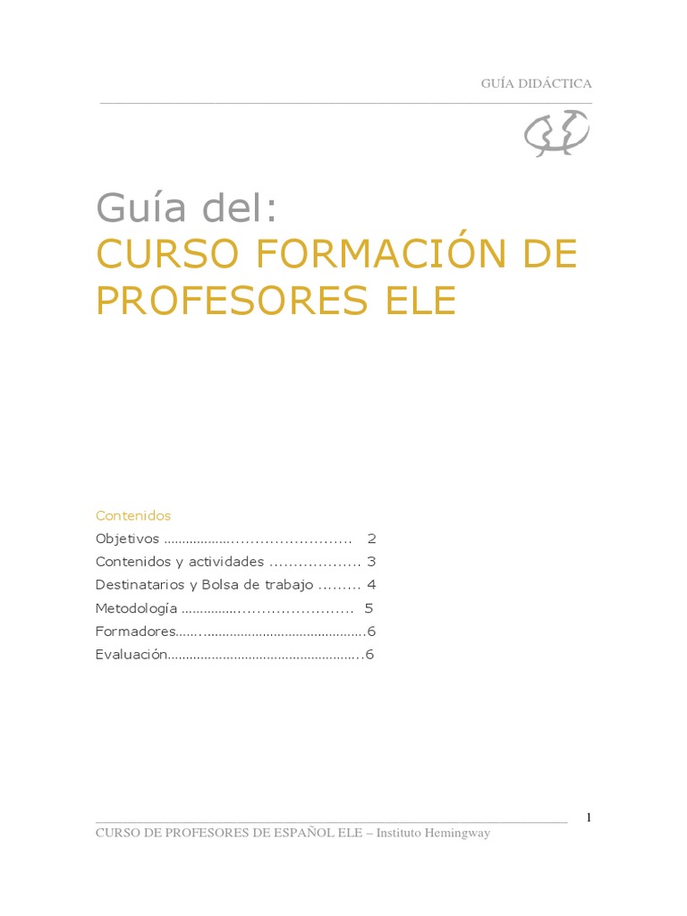 Curso de Formación para Profesores ELE | PDF | Maestros | Enseñando