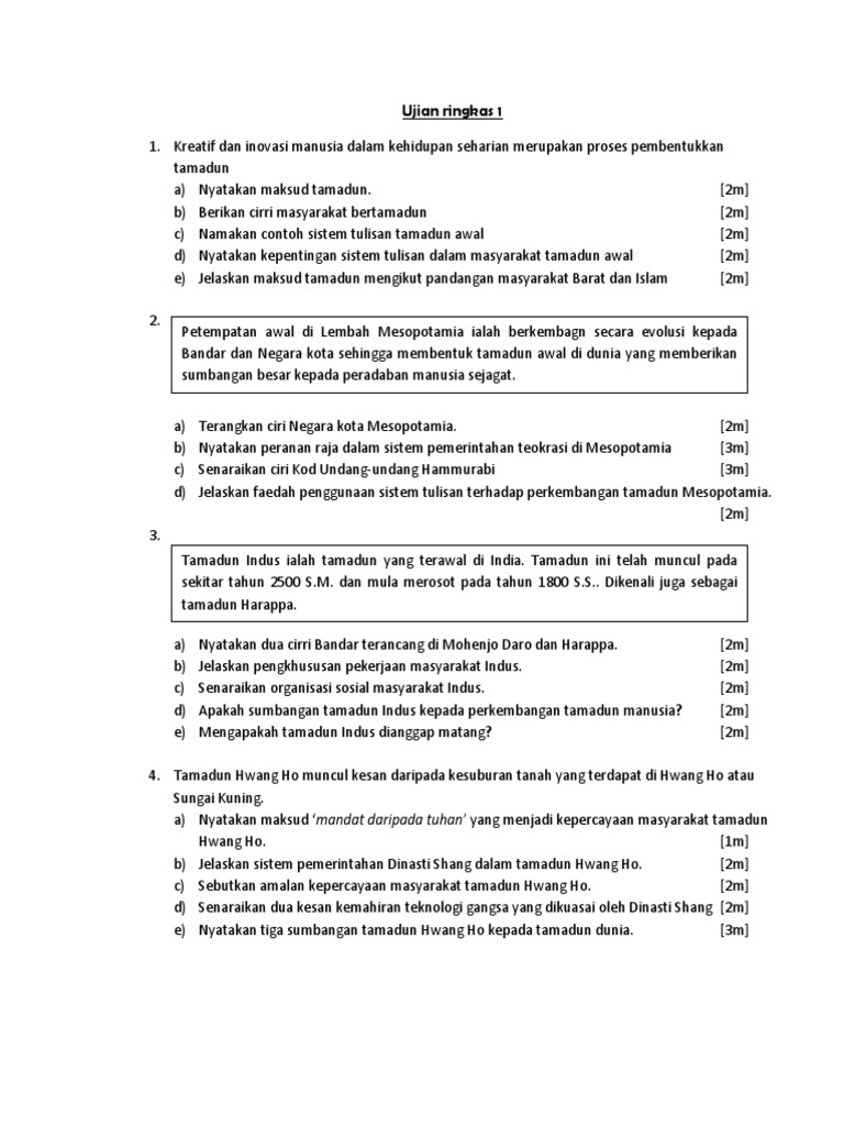Ujian Ringkas 1 | PDF Ujian Ringkas 1 | PDF