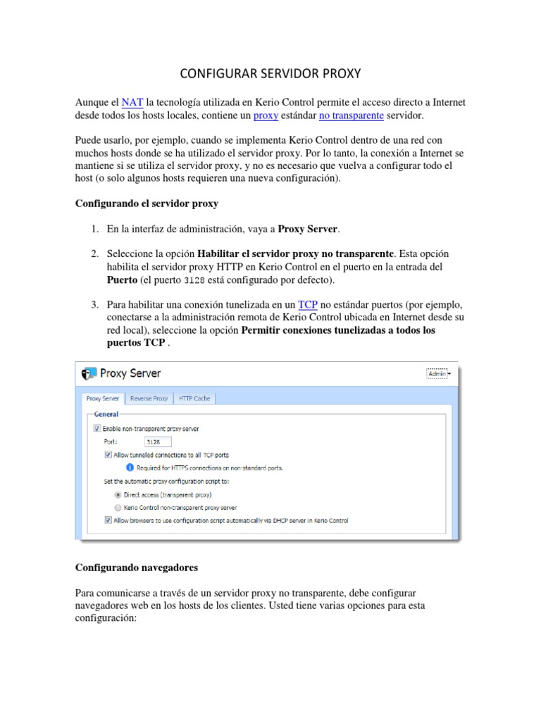 Configurar Servidor Proxy | PDF | Servidor proxy | Servidor web