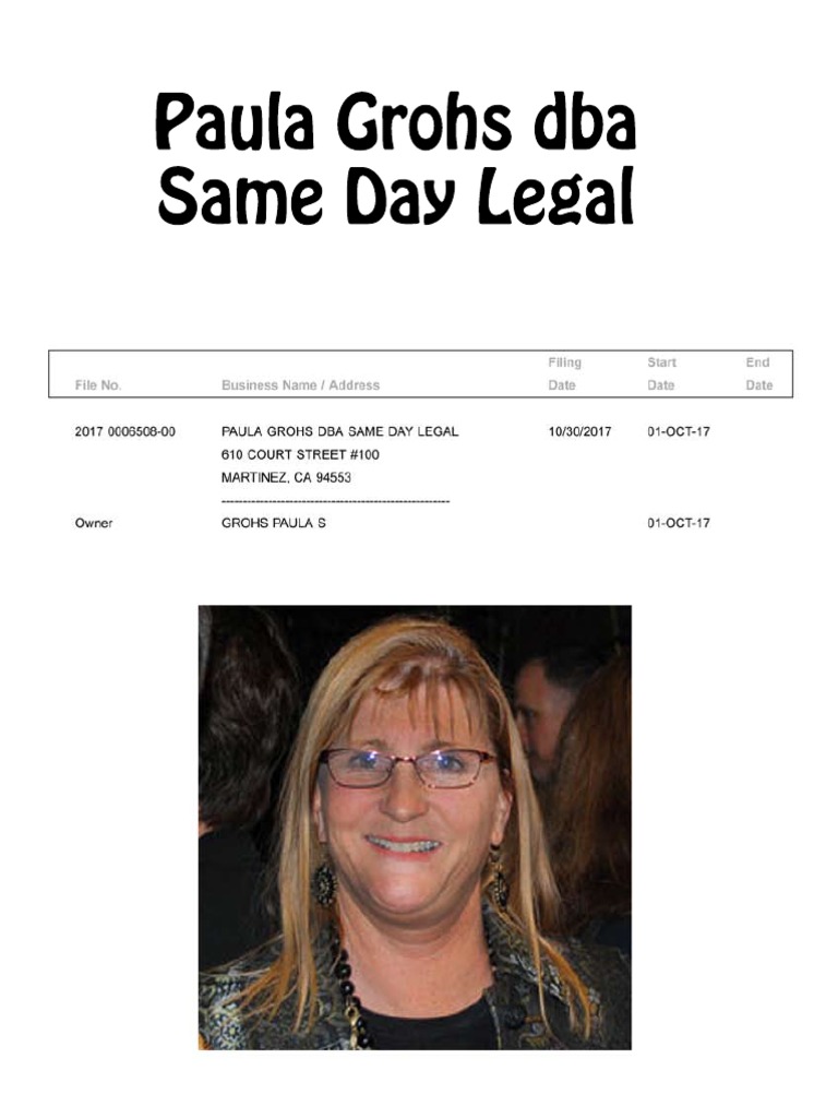 Paula Grohs Is "Same Day Legal" | PDF