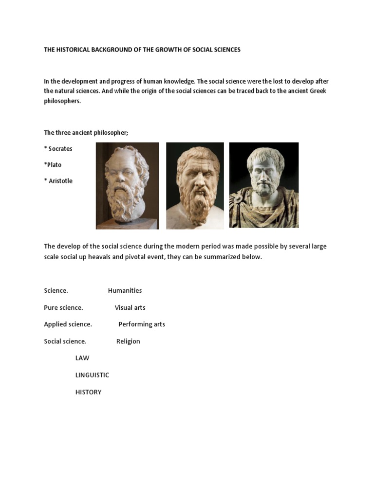 The Historical Background of The Growth of Social Sciences | PDF ...