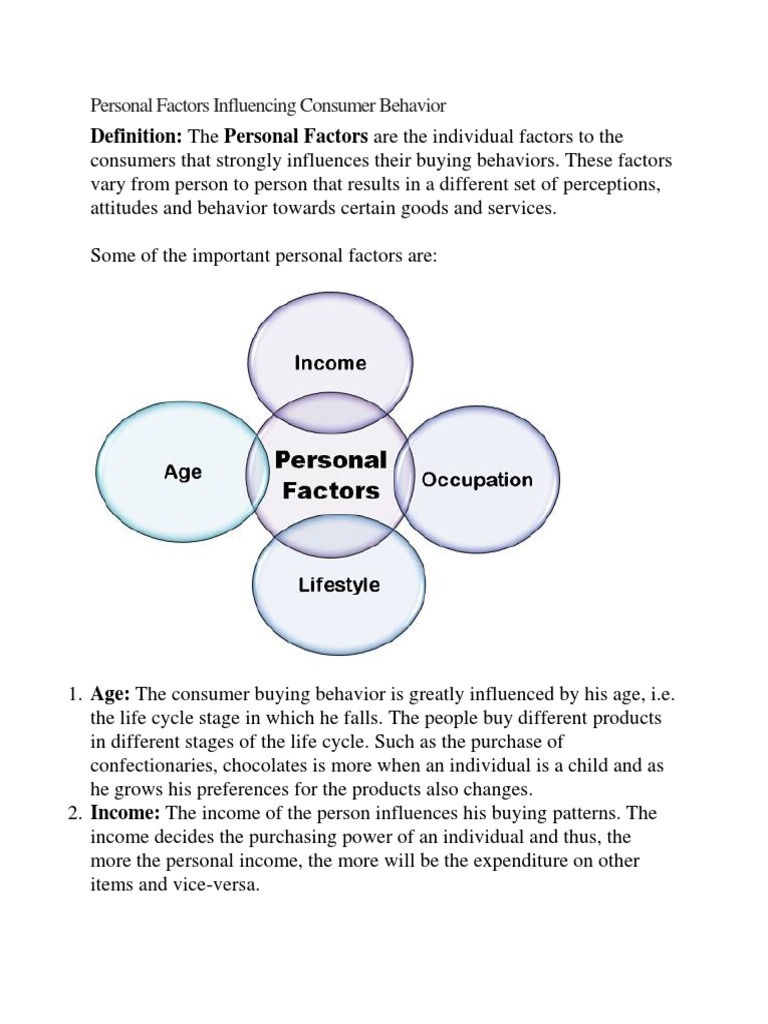 Definition: The Personal Factors Are The Individual Factors To The ...