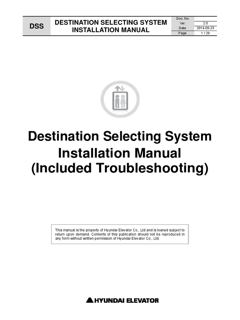 Dss Installation Manual Overview Pdf Elevator Electrical Wiring