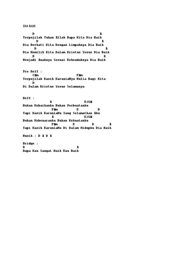 Dia Baik Chord | PDF