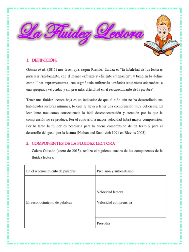 La Fluidez Lectora | Lectura (proceso) | Cognición