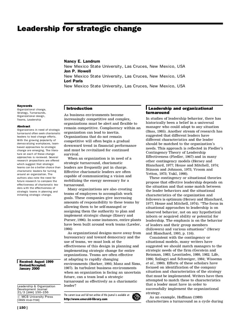 Leadership PDF | Download Free PDF | Leadership | Strategic Management