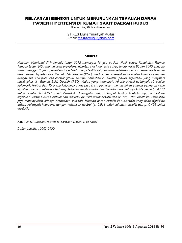 Relaksasi Benson | PDF | Pengembangan Diri | Kesehatan Holistik