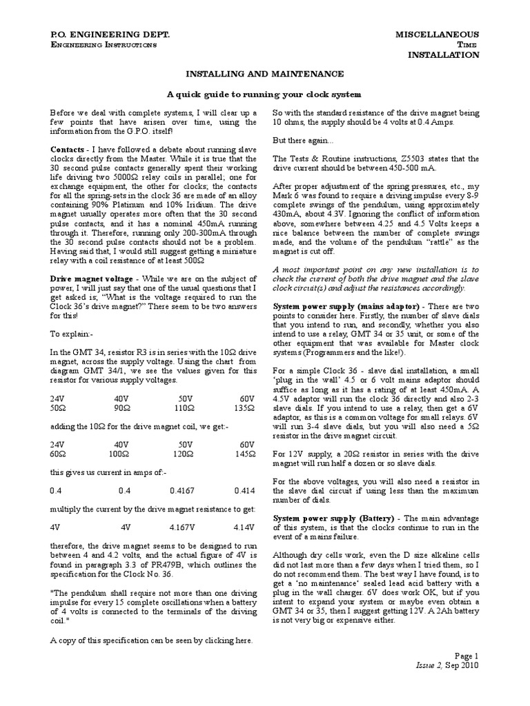 Gpo 36 Installation | PDF | Relay | Resistor