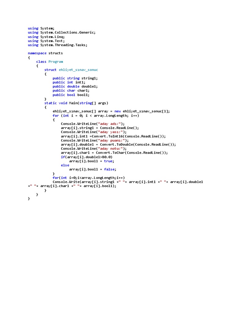 Program Ehliyet - Sınav - Sonuc | PDF | Computer Programming | Notation