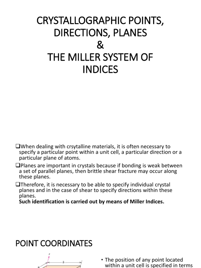 Crystallographic Points, Class Presentation | PDF