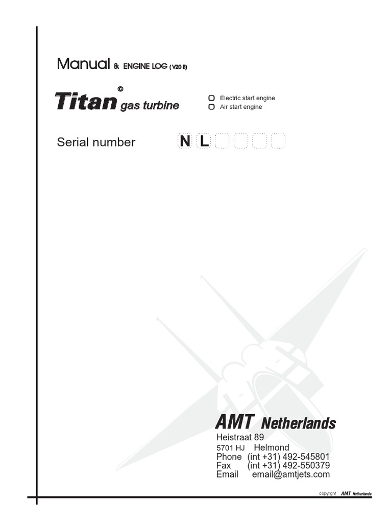 AMT Titan Manual V20B | PDF | Jet Fuel | Throttle