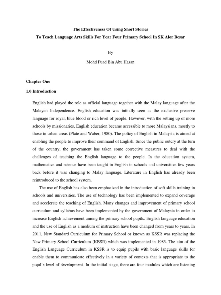 Chapter 1 & 2 | PDF | Short Stories | Teachers