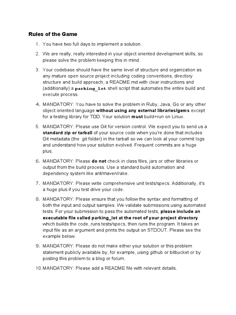 Of The Game: Rules | PDF | Business | Computers