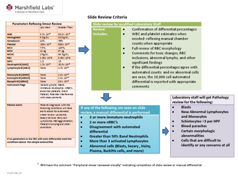 Slide Review Criteria | PDF | Blood | Medical Specialties