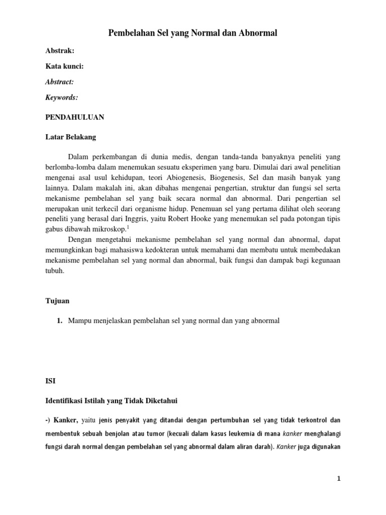 Pembelahan Sel: Normal & Abnormal | PDF