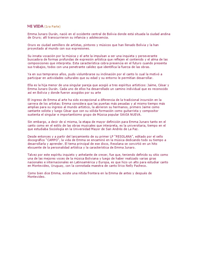Vida y Arte de Emma Junaro Durán | PDF | Artes (general ...