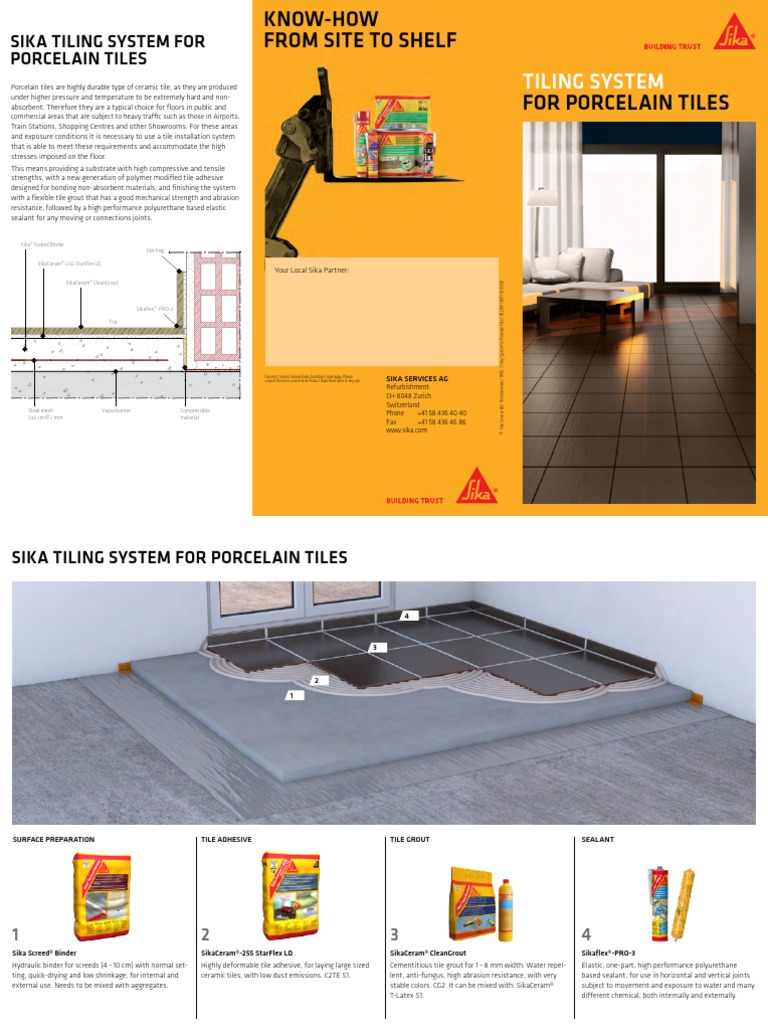 Sika Tiling System - Porcelain Tiles | PDF | Tile | Adhesive