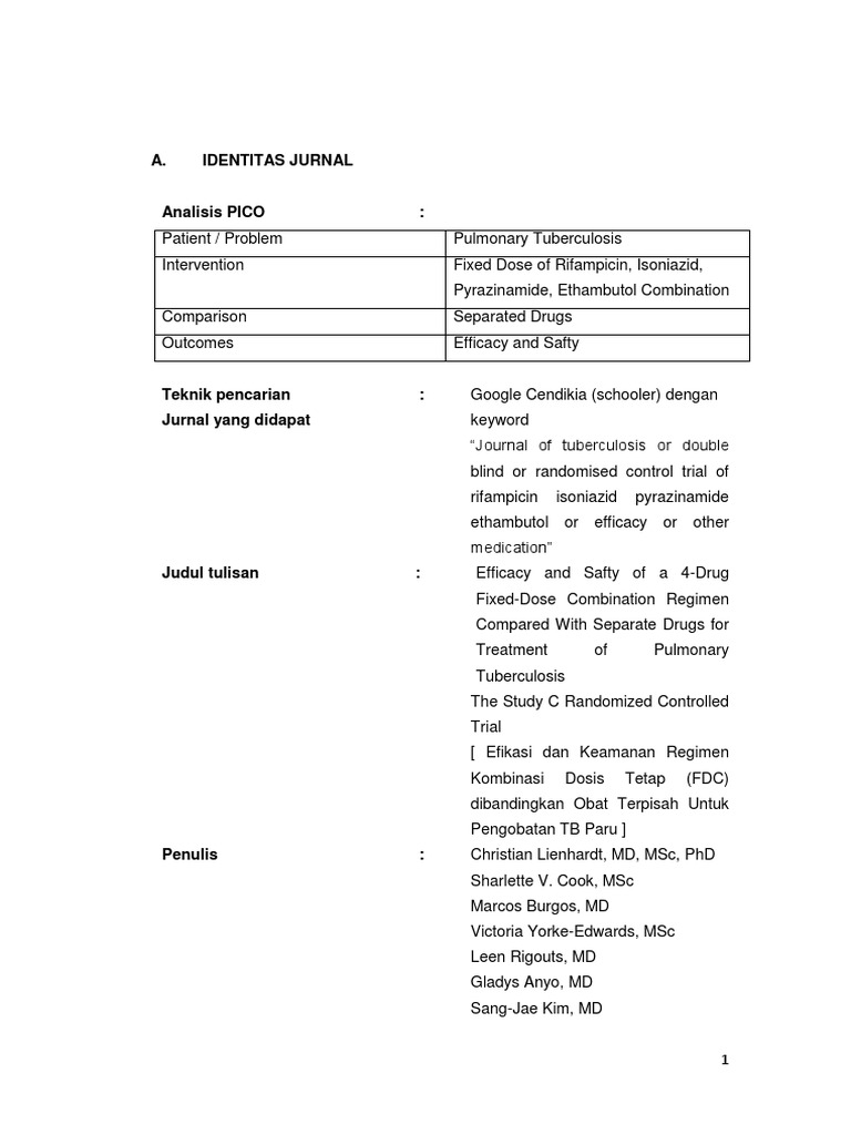 IDENTITAS JURNAL | Clinical Trial | Tuberculosis