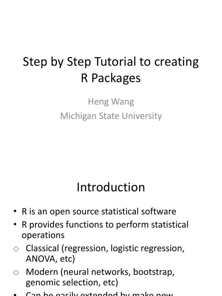 R Package Tutorial | PDF | R (Programming Language) | Secure Shell R Package Tutorial | PDF | R (Programming Language) | Secure Shell