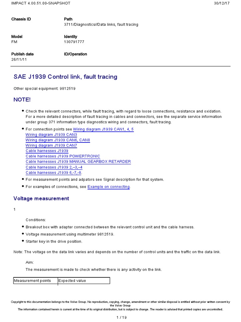 Sae J1939 Control Link Fault Tracing Pdf Electrical Connector