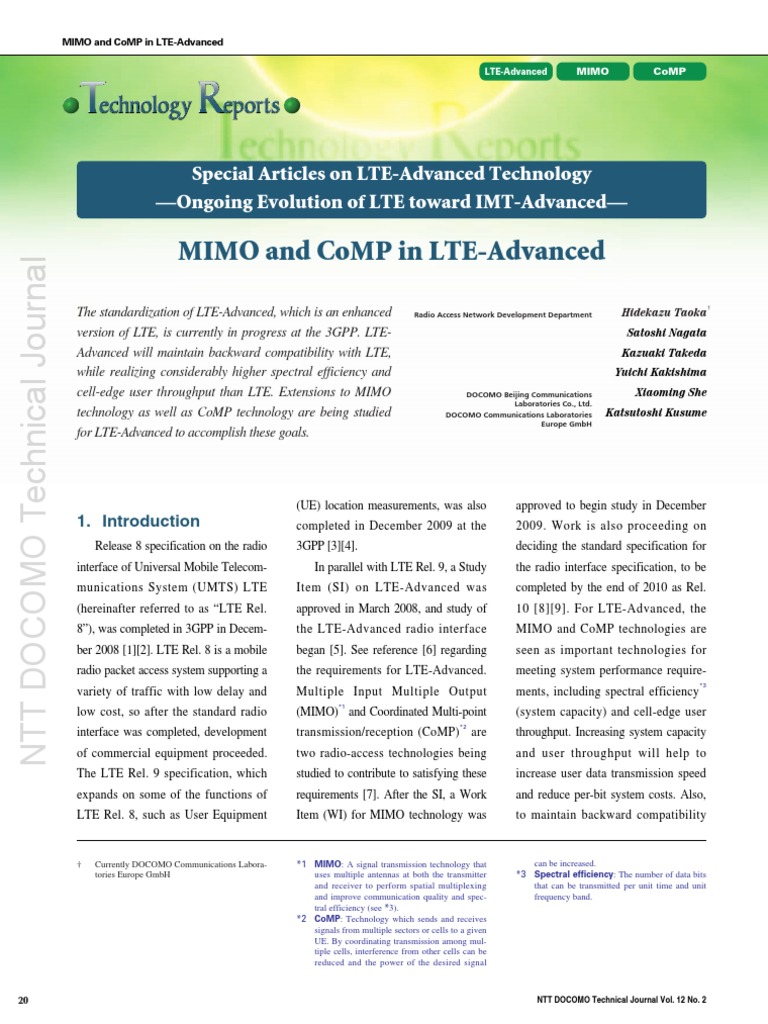MIMO and CoMP PDF | PDF | Lte Advanced | Mimo
