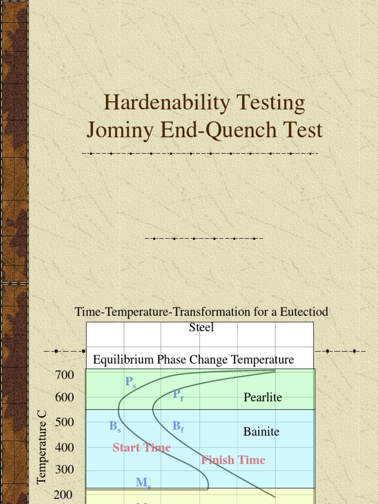 Hardenability Testing Jominy End-Quench Test | PDF