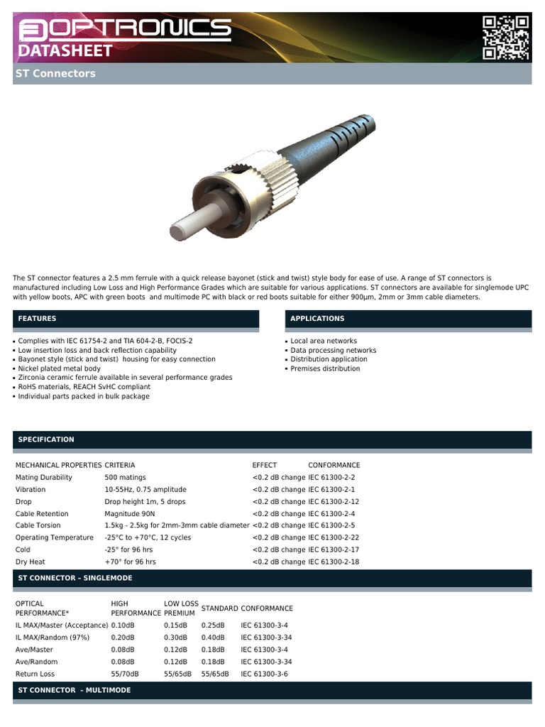 St Connectors | Decibel | Electrical Engineering