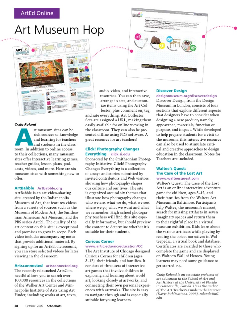 Top 6 Online Art Education Resources | PDF | Museum | Online And Offline