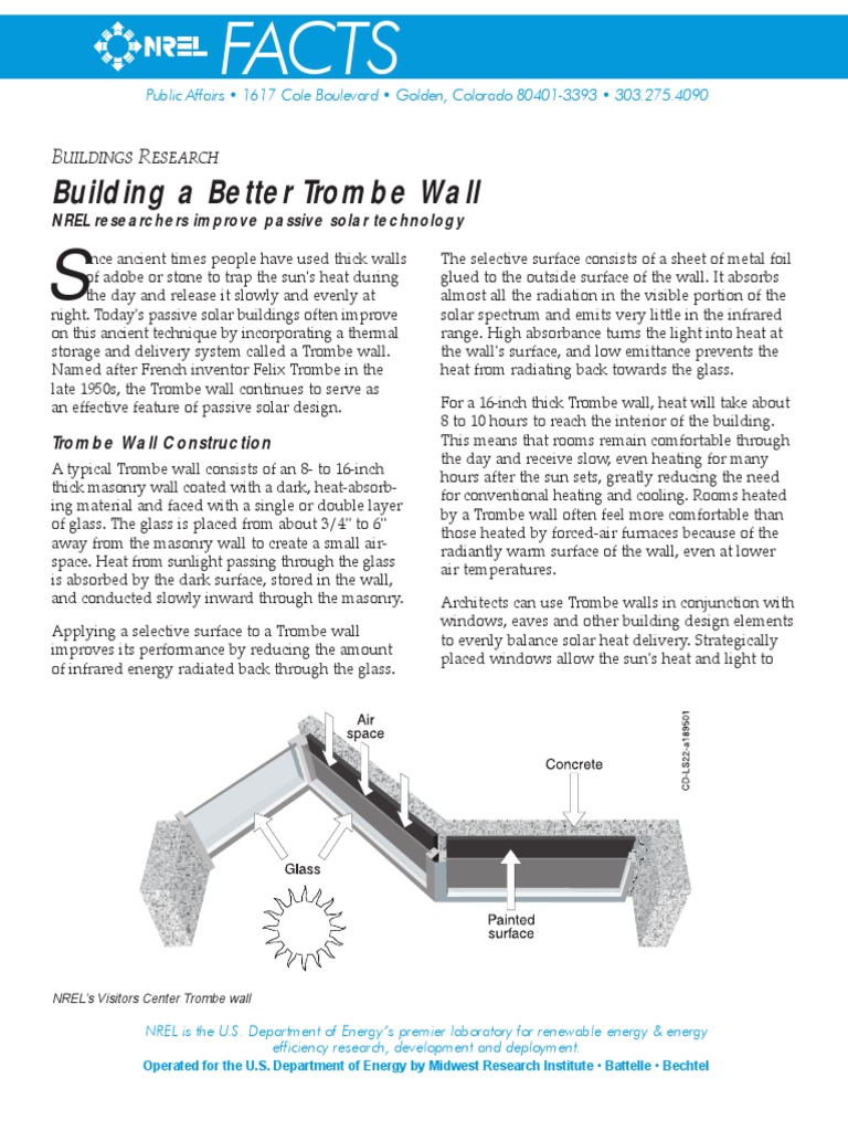 Enhancing Passive Solar with Trombe Walls | PDF | Solar Energy | Window