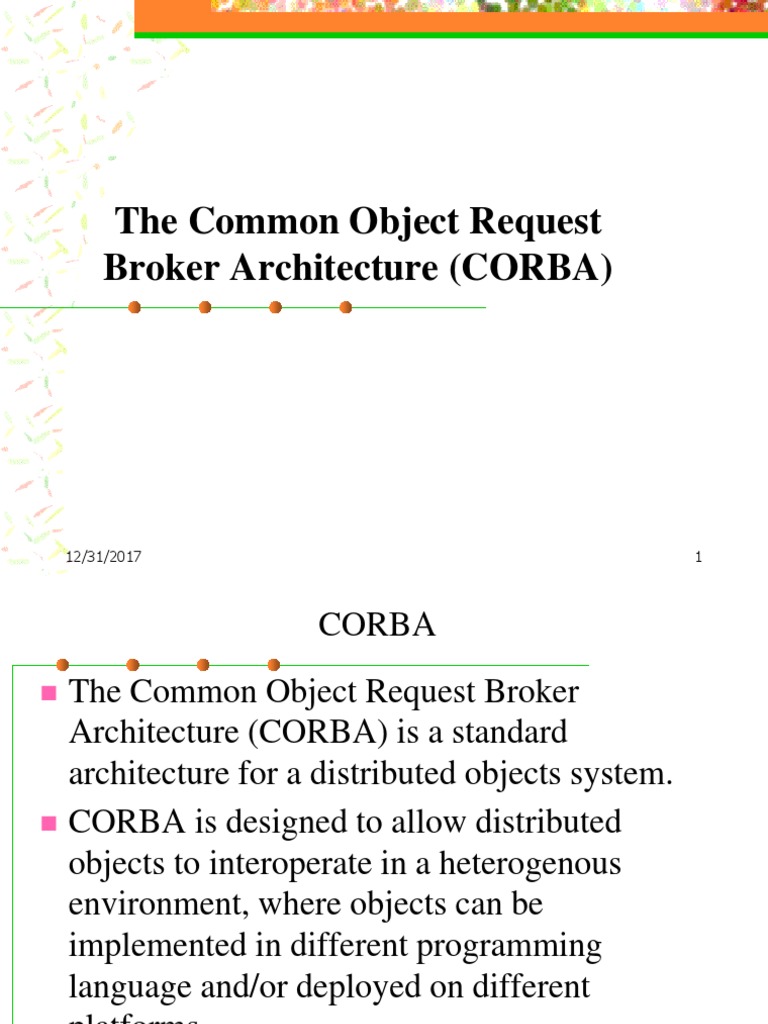 The Common Object Request Broker Architecture Corba Pdf Common
