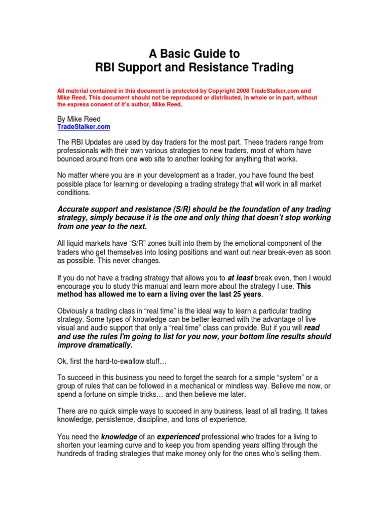 Basic Guide To Support and Resistance Trading5 PDF | PDF