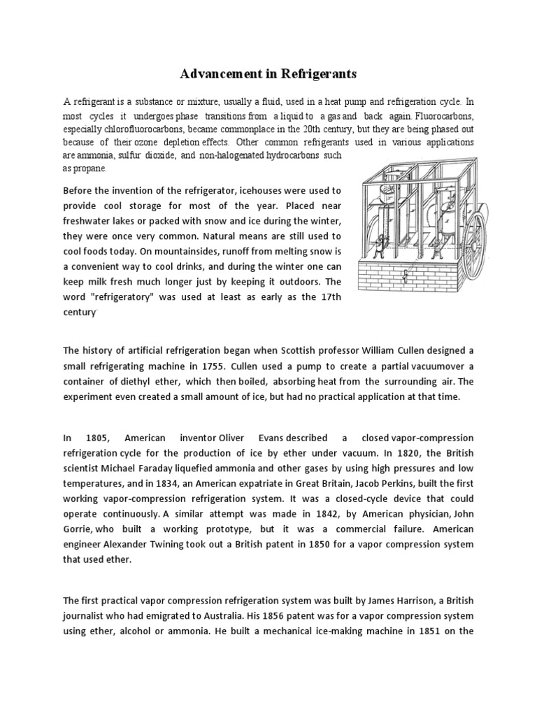 History of Refrigerants and Cooling Systems | PDF | Chlorofluorocarbon ...