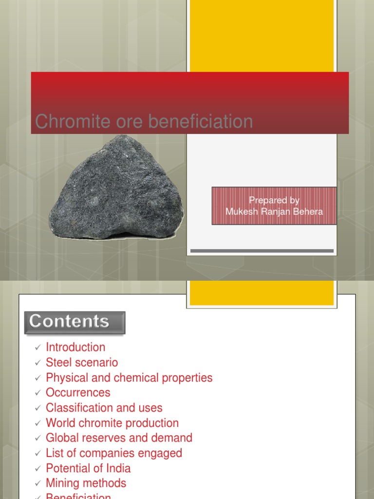 Chromite benefication | Chromium | Mining