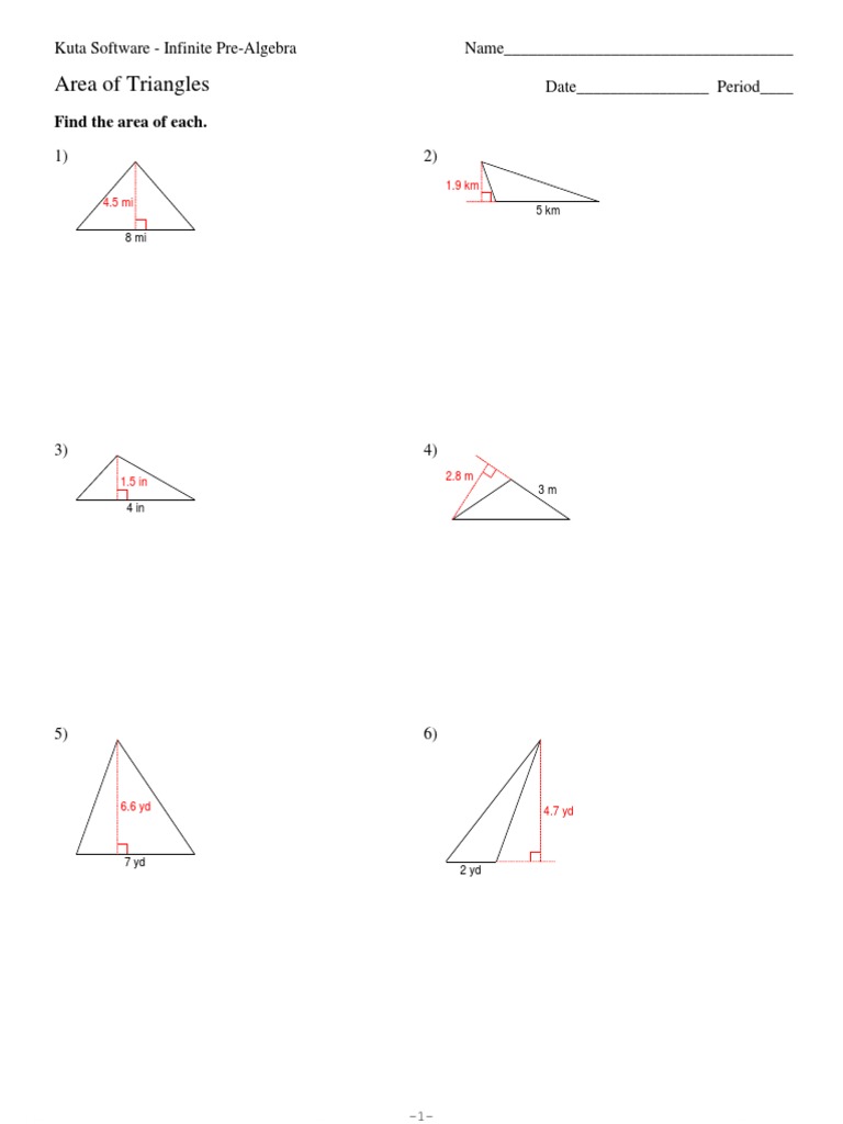 Area of Triangles | PDF