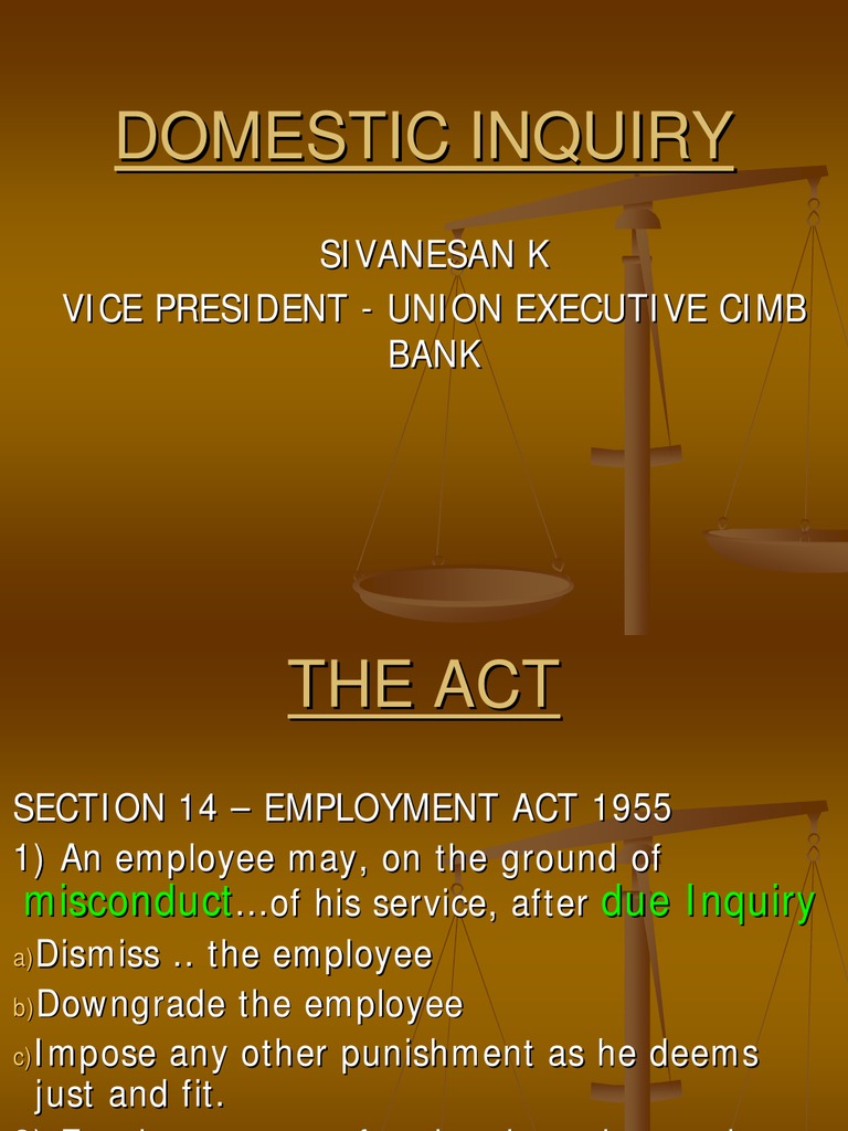 The Process of Domestic Inquiry | PDF | Witness | Plea