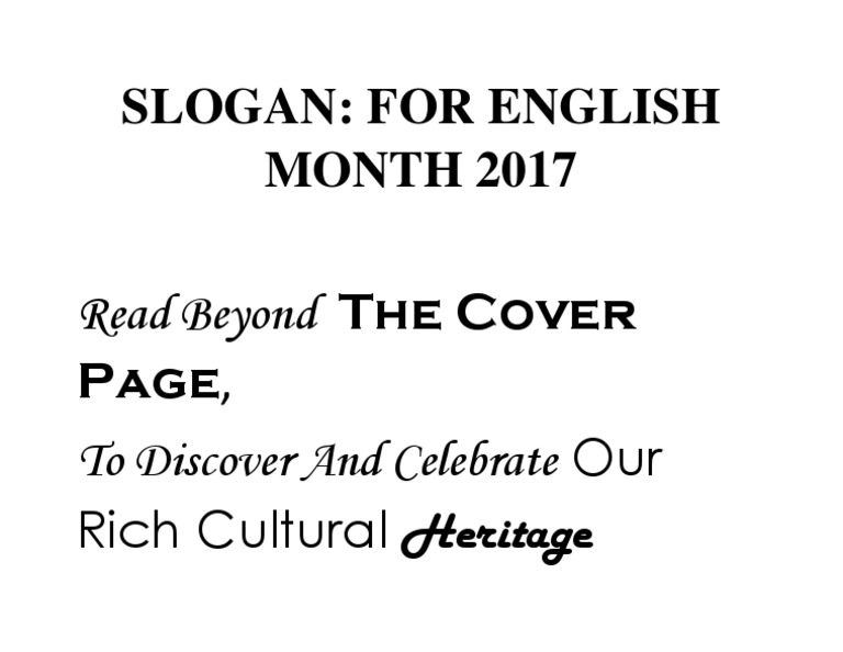 2017 English Month Slogan | PDF