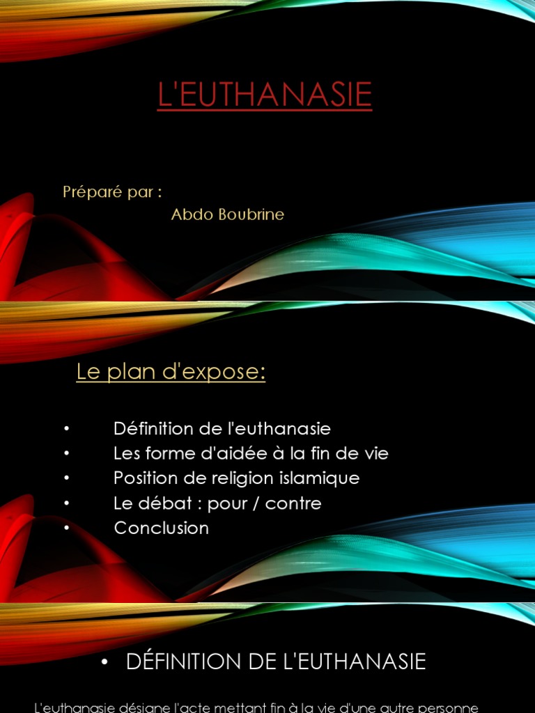Définition et enjeux de l'euthanasie | PDF | Éthique appliqué | Bien-être