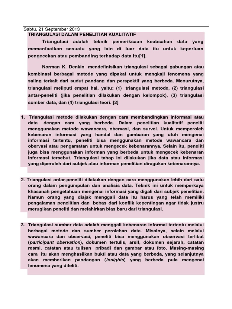 Triangulasi Penelitian | PDF