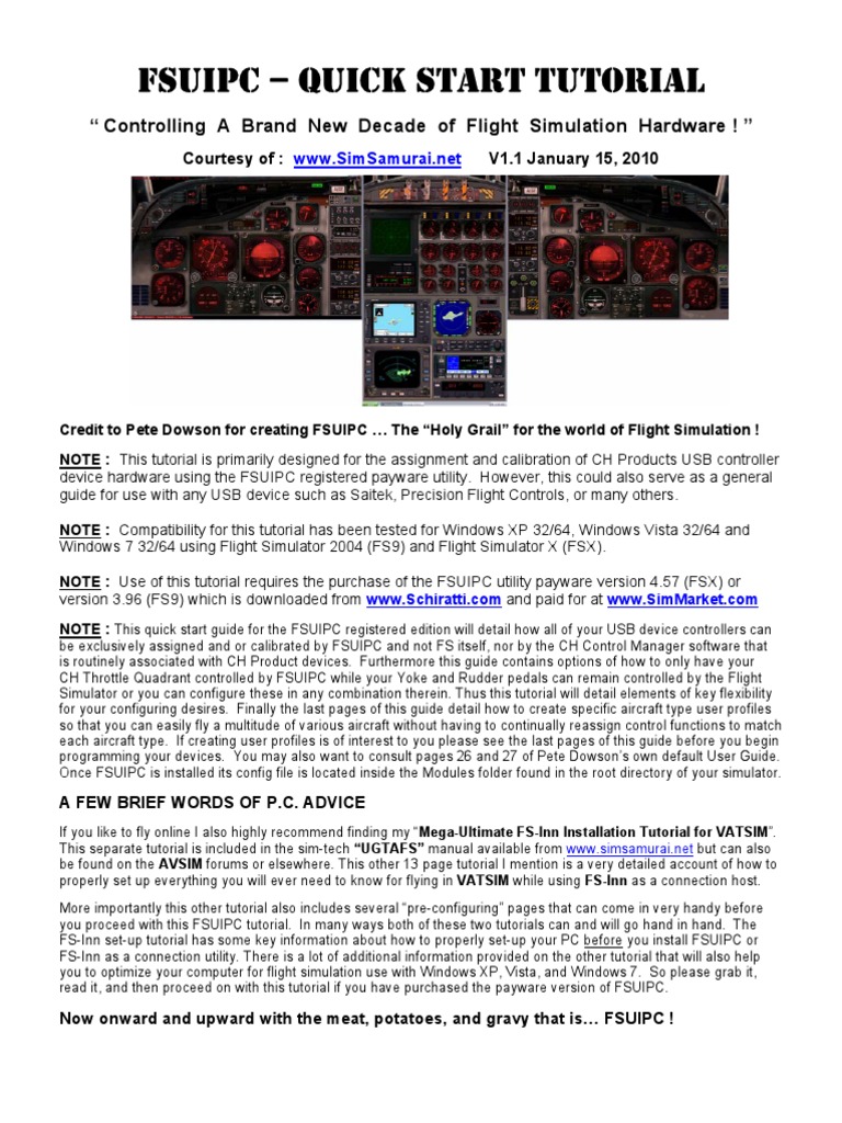 Simsamurai Fsuipc Tutorial | PDF | Aircraft Flight Control System | Throttle