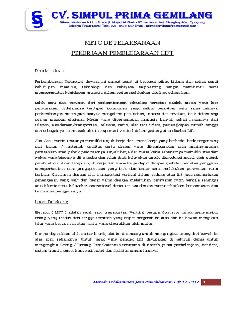 Metode Lift 1 | PDF
