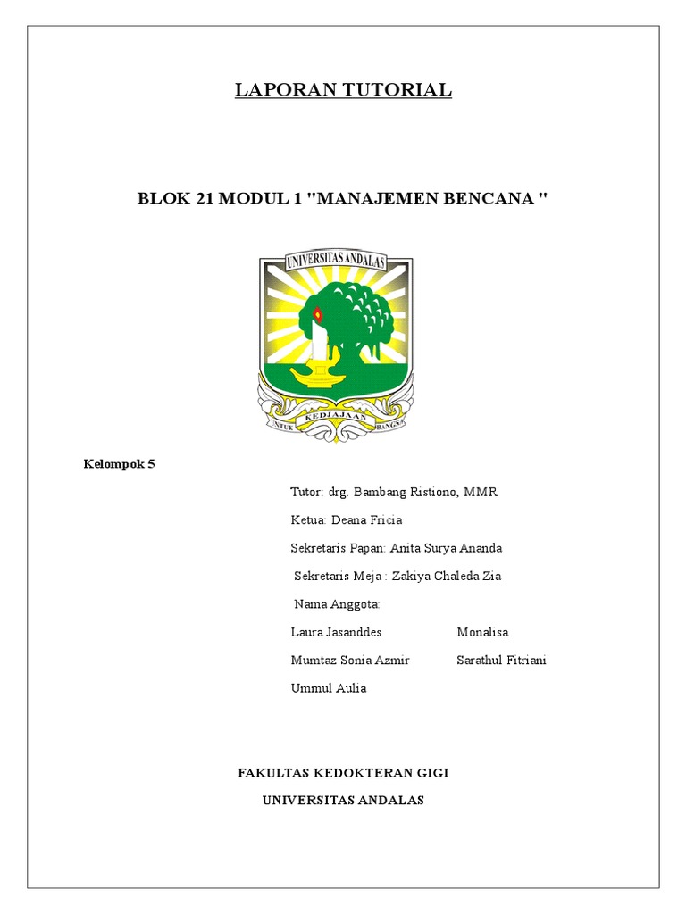 Laporan Tutorial Blok 21 Modul 1 | PDF | Pengembangan Diri
