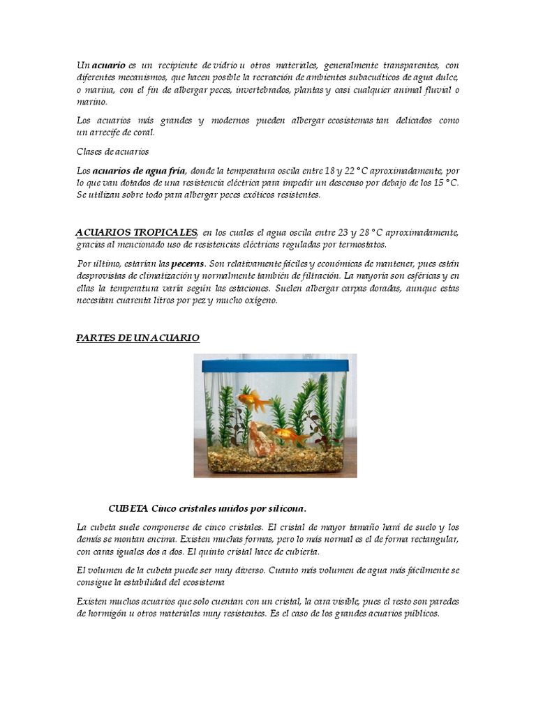 Guía para crear y mantener acuarios | PDF | Acuario | Agua