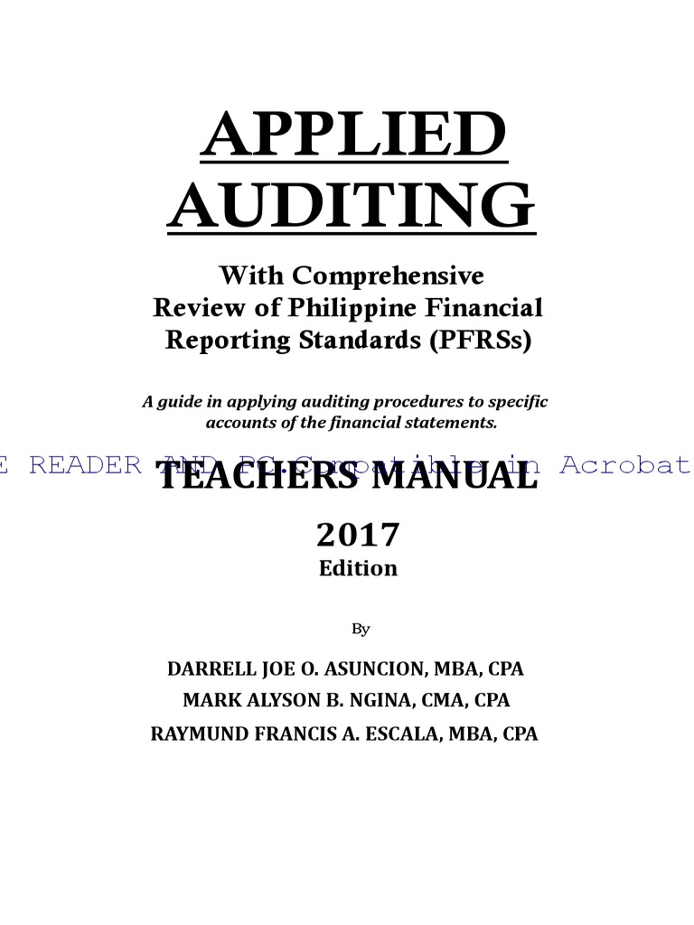 Applied Auditing: Teachers Manual | PDF | Debits And Credits | Accrual